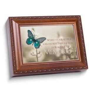 Curata Memories Sentiment Poem Bereavement Woodgrain Resin Music Box ...