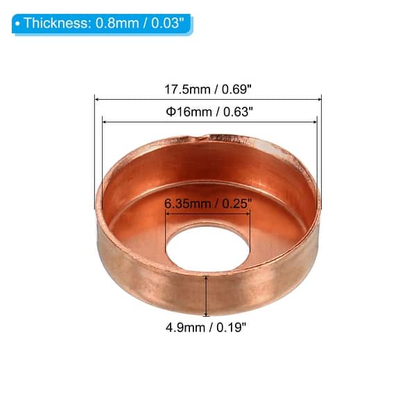 16mm Copper End Cap, 5 Pcs Pipe Fitting Sweat Plug Connection - Bed ...