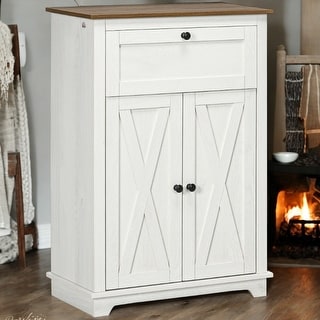 Farmhouse Style Storage Cabinet with Adjustable Shelving - Bed Bath ...