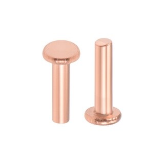 50 Pcs 5/32" x 5/8" Flat Head Copper Solid Rivets Fasteners - Copper ...