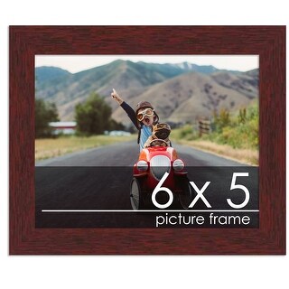 6x5 Traditional Walnut Complete Wood Picture Frame with UV Acrylic ...