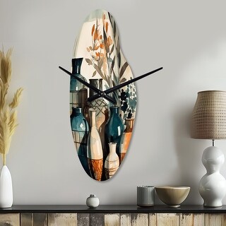Green And Orange Soulful Ceramic Vase - Boho Pottery Wall Clocks in ...