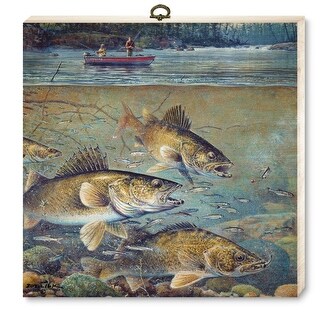 House & Homebody Co. Fisherman's Walleye Wood Cutting Board - 12x12 ...