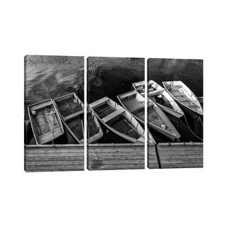 iCanvas "The Green Dory Black And White" by Rick Berk 3-Piece Canvas ...
