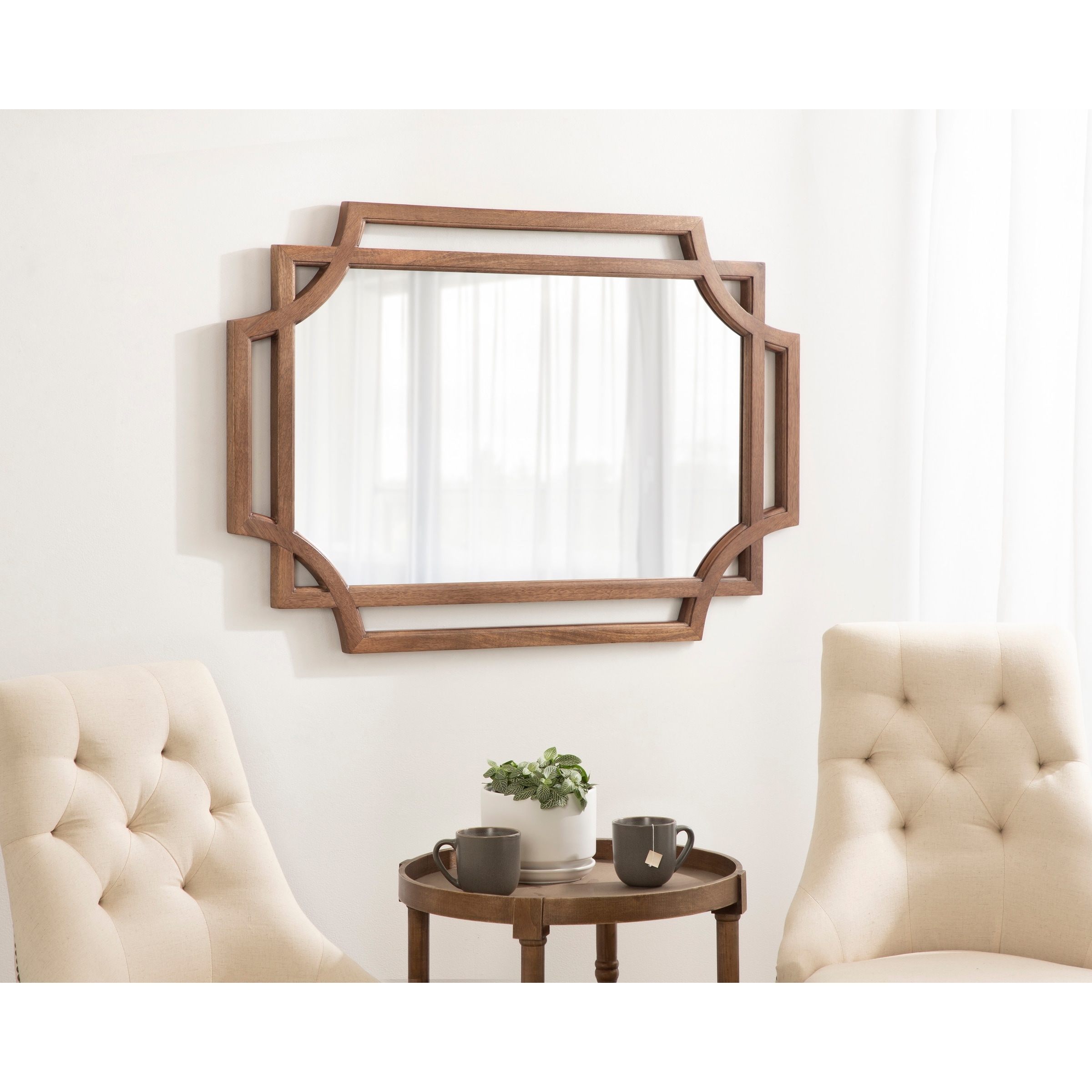 Kate and Laurel Hutton Rustic Wood Square Mirror - 30x30 - On Sale ...