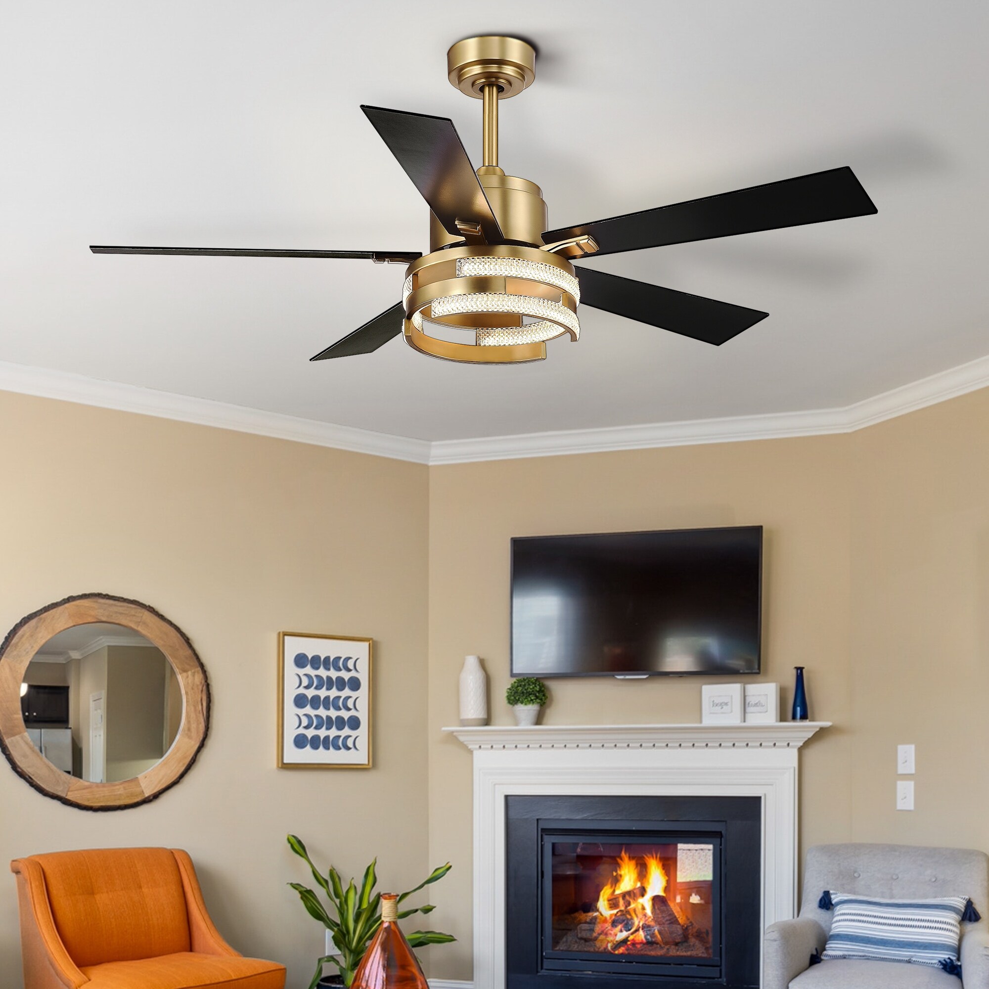 Farmhouse, Gold Indoor Ceiling Fans - Bed Bath & Beyond