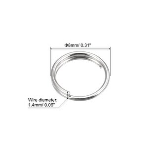 Double Loops Split Rings, 8mm Small Round Key Ring Parts for DIY 48Pcs ...