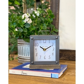 Rae Dunn Metal Desk Clock on Wooden Base - Bed Bath & Beyond - 36211370