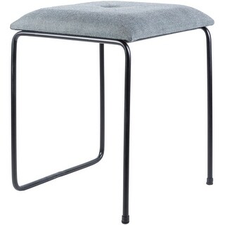 20" charcoal gray and Black Square stool - Bed Bath & Beyond - 36384366