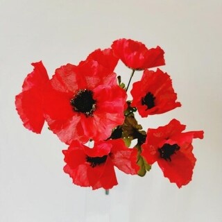 Red Poppy Bush Artificial Flower - Bed Bath & Beyond - 41095232