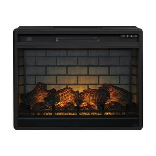 Entertainment Black Contemporary Large Fireplace Insert - Bed Bath ...