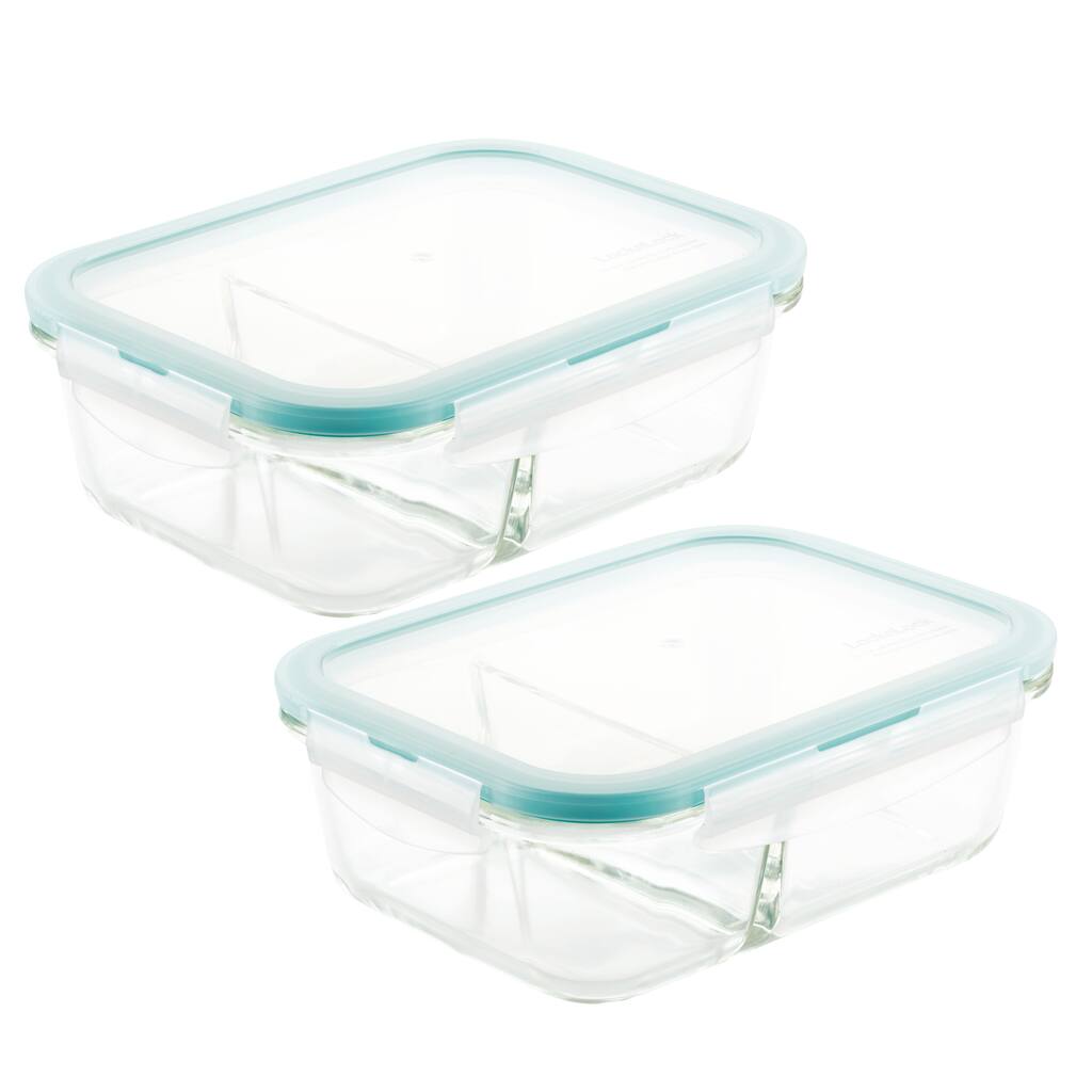 LocknLock Purely Better Glass Divided Food Storage 32oz 2 PC Set ...