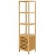 Bamboo Bathroom Rack 5-Layer Multifunctional Adjustable Shelf Natural ...