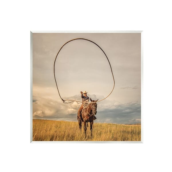 Stupell Cowboy Throwing Lasso Wall Plaque Art Design by PBurchettePhoto ...
