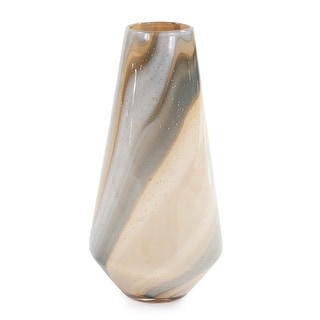 Allan Andrews Hand Blown Decorative Tan Sand Art Glass Tapered Vase ...