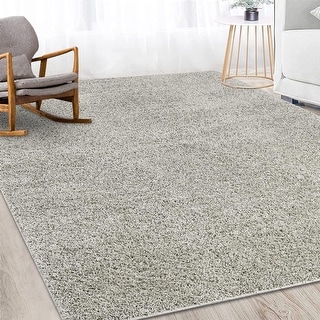 Modern Solid Shag Area Rug 12x18 ft., Sea Mist Grey - Bed Bath & Beyond ...