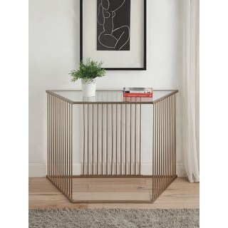 ACME Oaklie Sofa Table in Champagne & Clear Glass - Bed Bath & Beyond ...