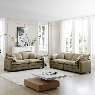 Stylish & Simple Living Room Sofa, Two-Piece Sofa Set, Consists of two ...