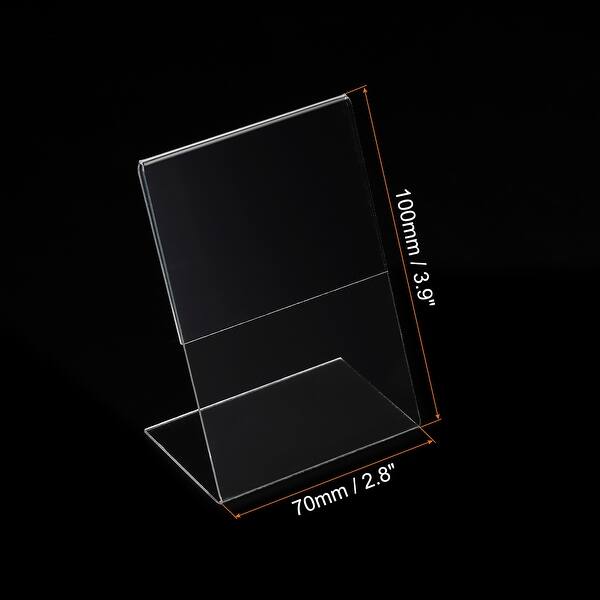 L Shape Price Tags Sign Holder Vertical Stand Pack of 10 - Transparent ...
