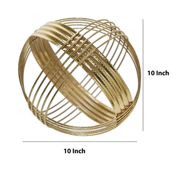 Open Hammered Metal Frame Sphere Sculpture, Gold - Bed Bath & Beyond ...