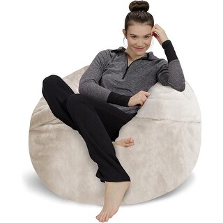 Plush Ultra Soft Bean Bags Chairs Memory Foam Beanless Bag Chair with ...