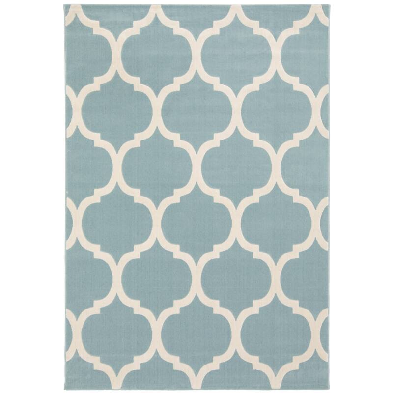 "Traditional Trellis Light Blue" (7'10" x 10') - Overstock - 20607221
