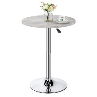 Height Adjustable Pub Round Table 360° Swivel for Bistro Café Home Bar ...