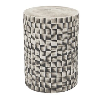Metro Checkered Ceramic Garden Stool - 13"Dia. x 17.5"H - White/Black ...