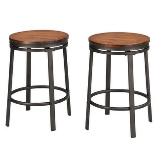 24" Backless Swivel Bar Stools Counter Height, Industrial Stools for ...