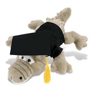 DolliBu Grey Alligator Large Graduation Plush Toy with Gown and Cap ...