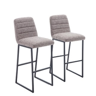 Modern 2 Piece Bar Chair, Upholstered Back Bar Chair Breakfast Stool ...