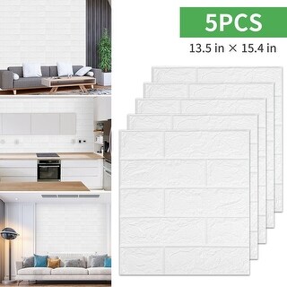 5-Piece Large 3D Wall Sticker Brick Panels - Bed Bath & Beyond - 39507909
