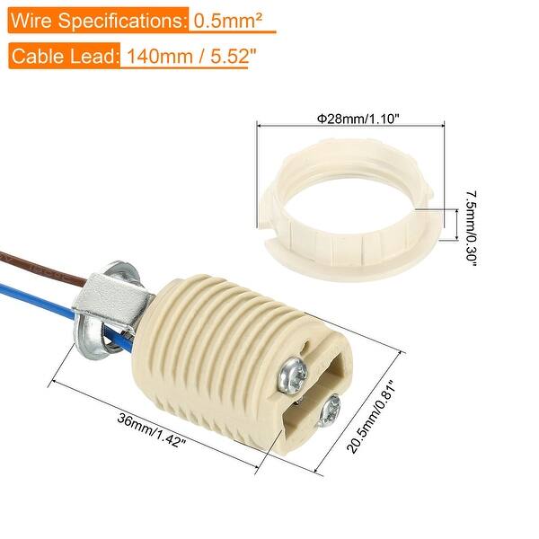 2pcs 140mm Cable Lead G9 Light Base Socket Ceramic Lamp Bulb Holder ...