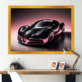 Designart "Futuristic Bugatti Design In Black And Magenta II" Exotic ...
