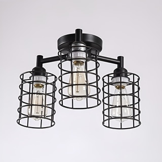 3 Light Retro Railroad Steampunk Vintage Flush Mount Ceiling Light ...