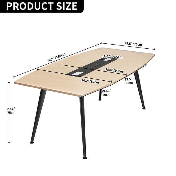Moasis 6FT/8FT Conference Table Boat Shaped Meeting Table with ...