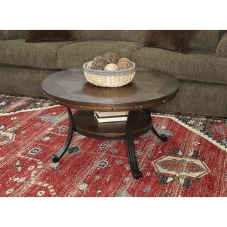 Holloway 36" Round Cocktail Table, Rustic Umber - Bed Bath & Beyond ...