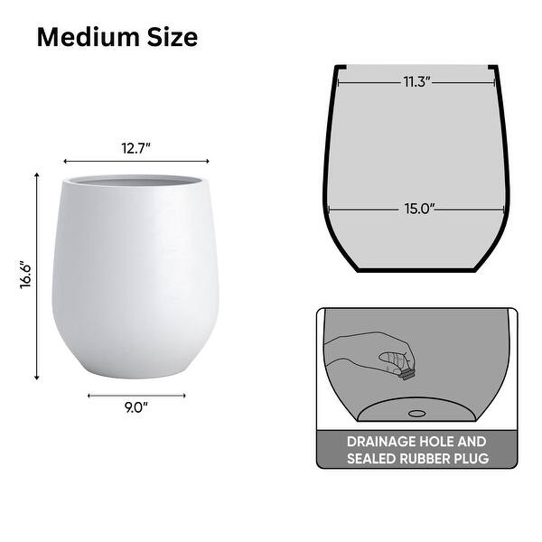 DTY Signature Mount Wilson 1-Piece Fiberstone Tapered Planter for ...
