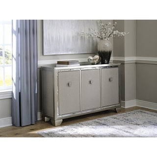 Signature Design by Ashley Chaseton Silver Accent Cabinet - 54"W x 16"D ...