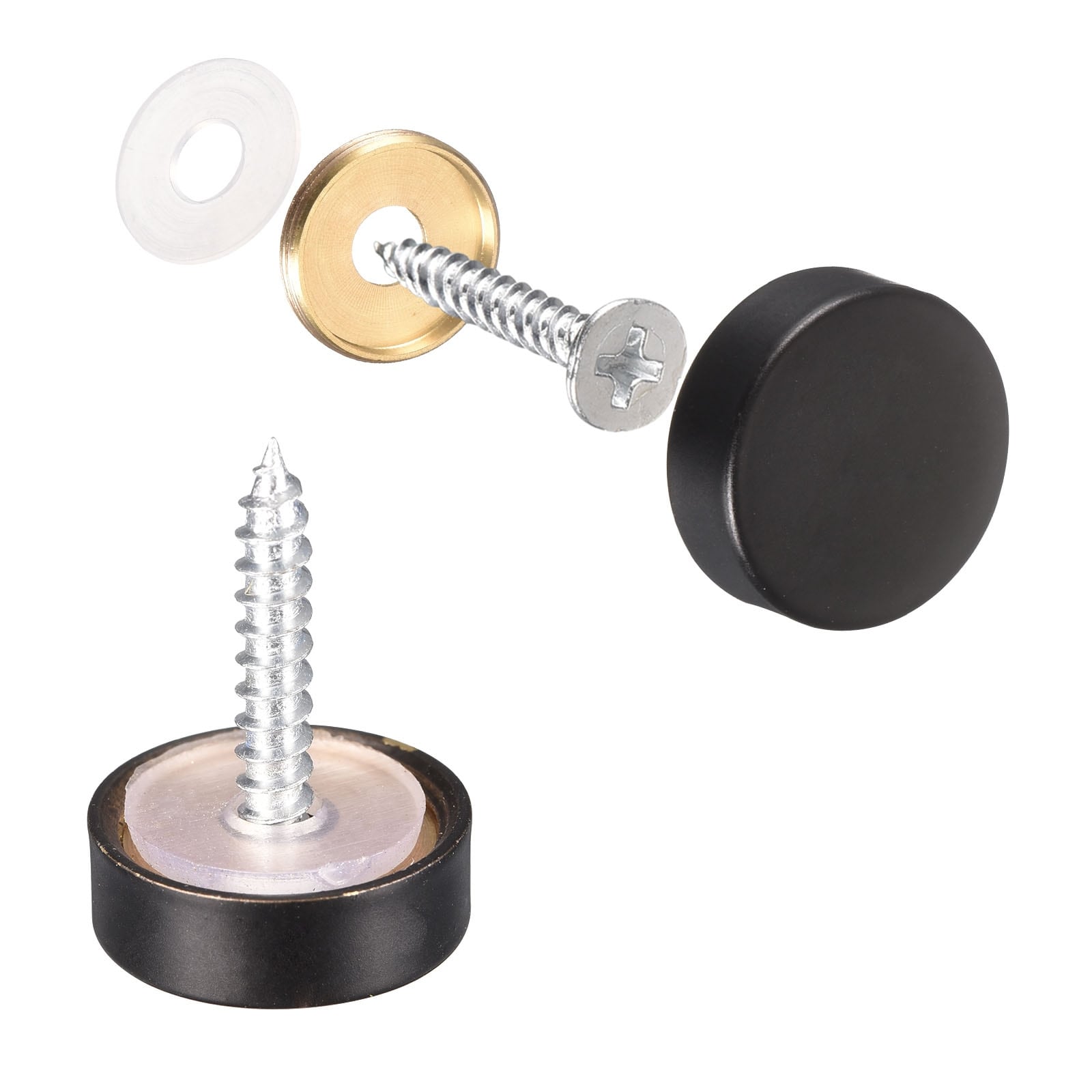 Gold Acrylic Sheet 2pcs 16mm Dia Mirror Screws Decorative Caps Cover ...