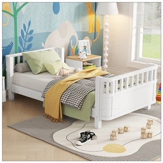 Twin Wooden Bed with Rails - Bed Bath & Beyond - 43795040