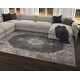 Domani Grove Machine Washable Distressed Grey Medallion Area Rug - Bed ...