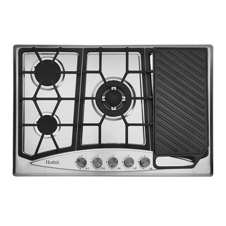 Gas Cooktop 30" Inch with Griddle, 5 Burner Built-in Stainless Steel ...