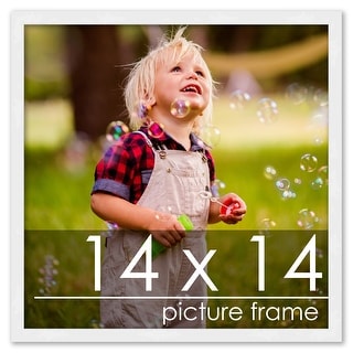 14x14 Frame White Wood Picture Square Frame - Picture Frame Includes UV ...