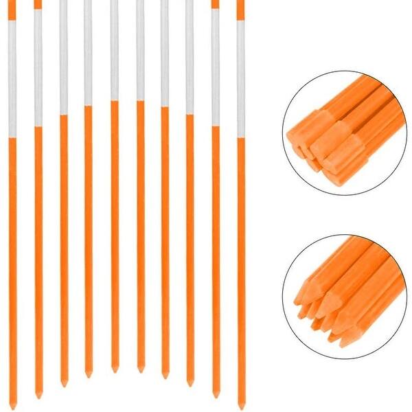 Agfabric 36 in. Snow Markers 1/4 in. Dia Driveway Poles, Orange (10 ...