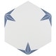 Merola Tile Stella Hex Azul 8-5/8" x 9-7/8" Porcelain Floor and Wall ...