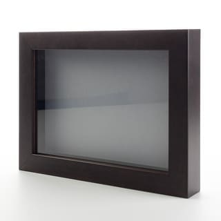 Dark Brown 12x12 Wood Shadow Box with Grey Acid-Free Backing - With 5/8 ...