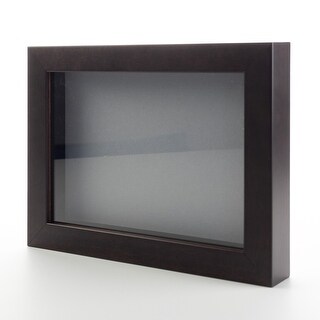 Dark Brown 8x12 Wood Shadow Box with Grey Acid-Free Backing - With 5/8 ...