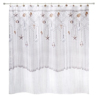 Avanti Macrame Shells Shower Curtain - Bed Bath & Beyond - 35495425