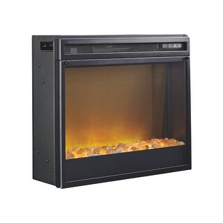 Entertainment Accessories Contemporary Fireplace Insert Glass/Stone ...